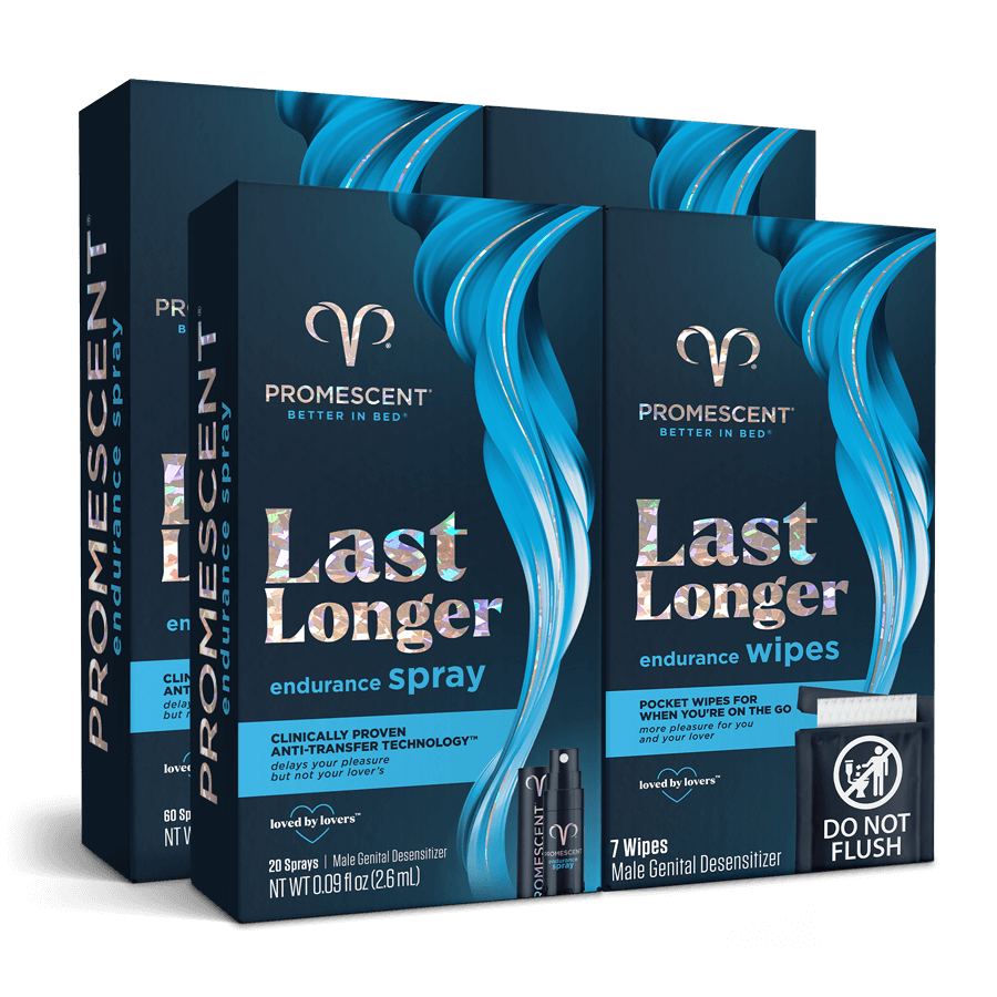 Promescent® Endurance Duo - Delay Spray and Delay Wipes to Last Longer