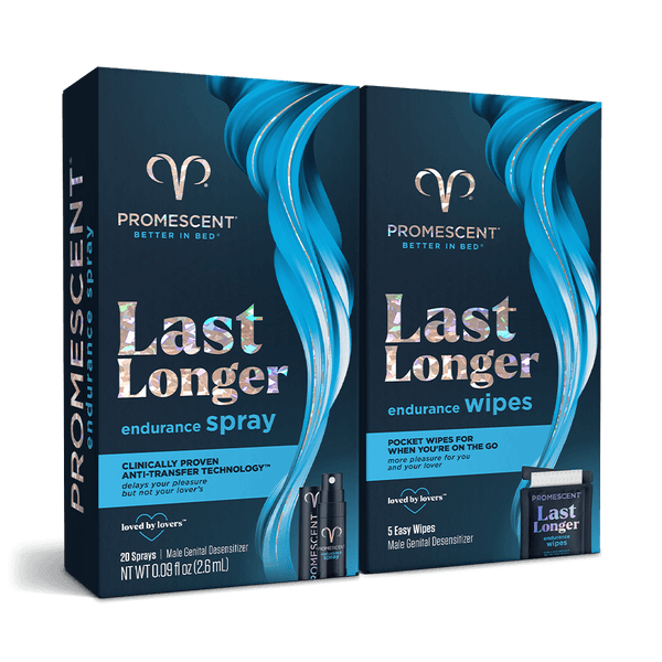 Promescent® Endurance Duo - Delay Spray and Delay Wipes to Last Longer