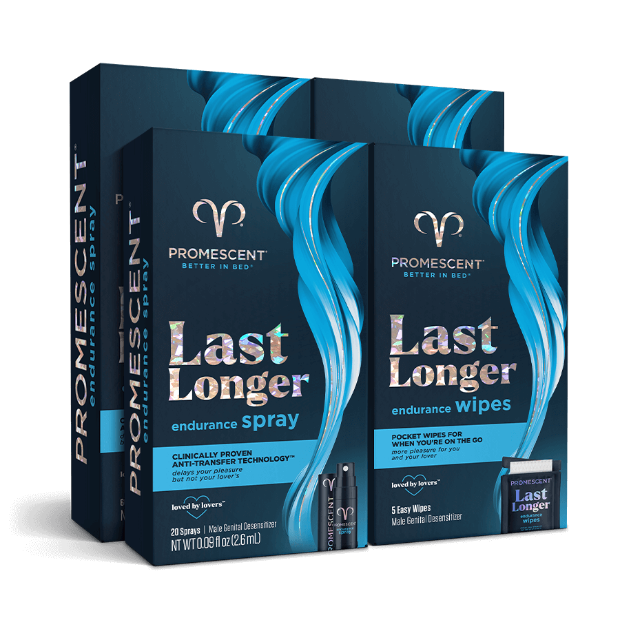 Promescent® Endurance Duo - Delay Spray and Delay Wipes to Last Longer
