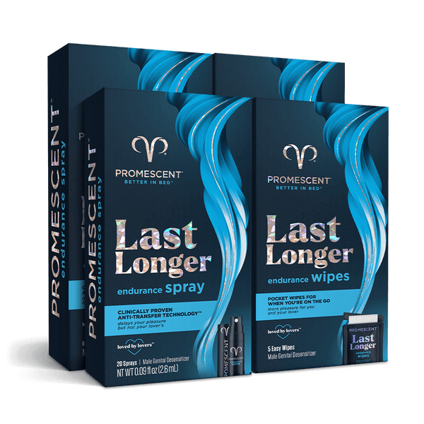 Promescent® Endurance Duo - Delay Spray and Delay Wipes to Last Longer