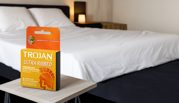 Trojan Ultra Ribbed Condoms Premium Lubricated Condoms – Promescent